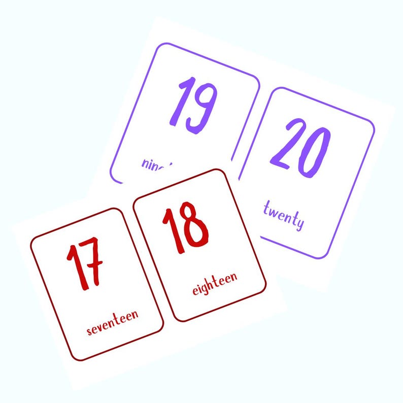 Number Flashcards 1-20 and Math Drills for Kids | Preschool ...