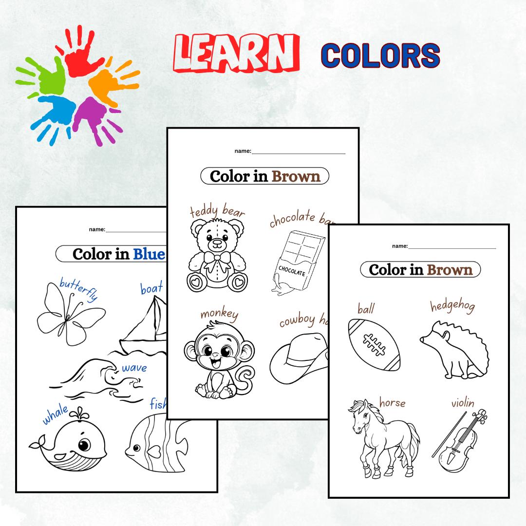 Learn Colors Printable Worksheet | Preschool Coloring Page | Color ...