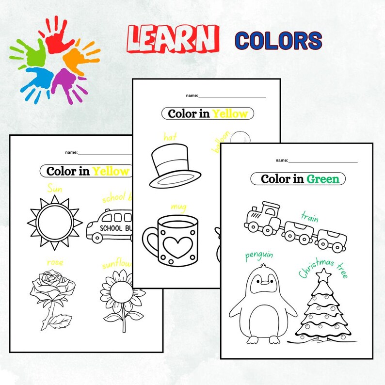 Learn Colors Printable Worksheet | Preschool Coloring Page | Color ...