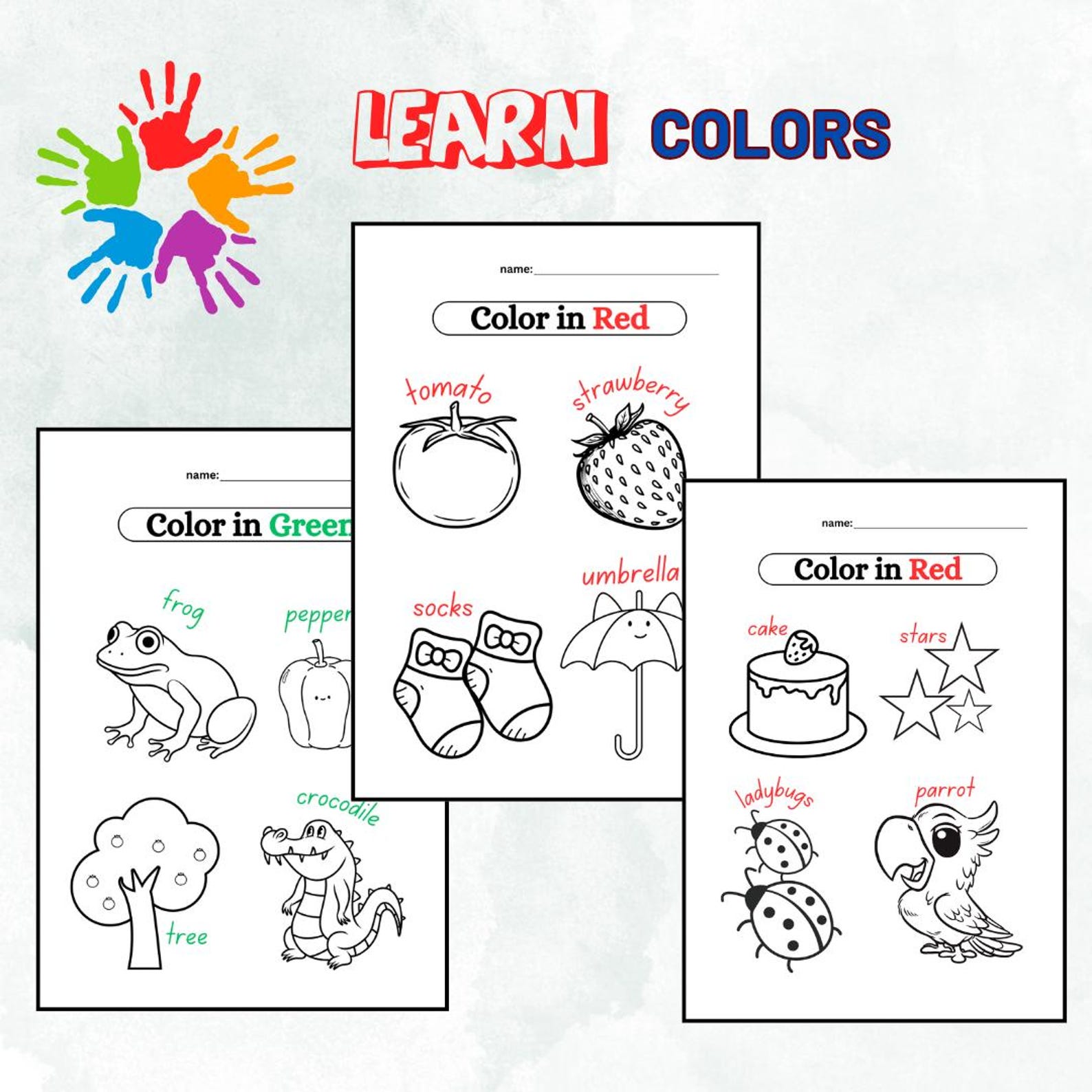 Learn Colors Printable Worksheet | Preschool Coloring Page | Color ...