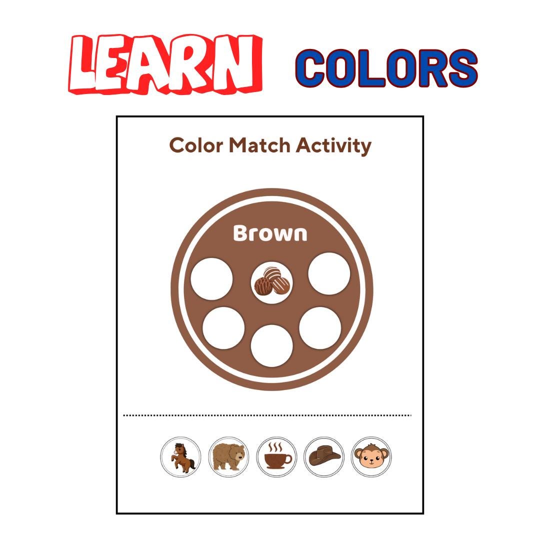 Color Matching Activity Printable | Preschool Color Recognition Game ...