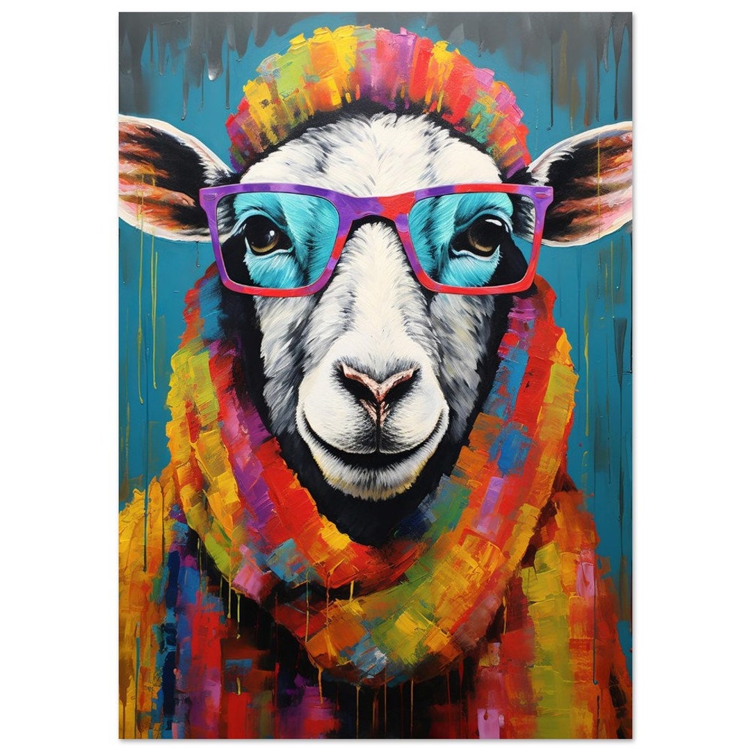 Sheep Pop Art Wall Art Sheep Wall Art Pop Culture Wall Art Psychedelic ...