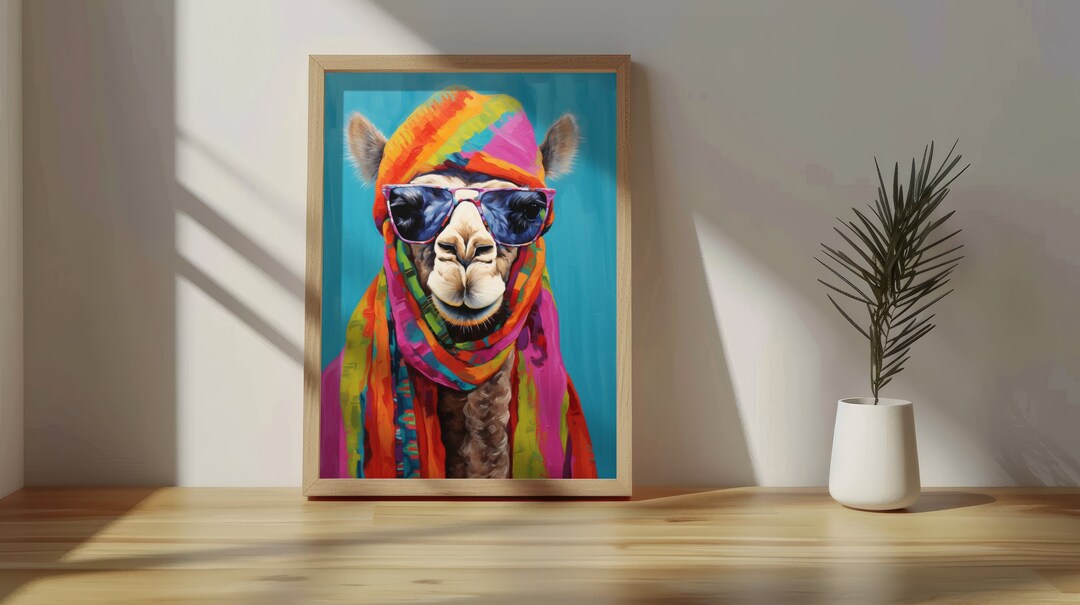 Camel Pop Art Print Pop Art Wall Art Summer Wall Art, Vibrant Dopamine ...