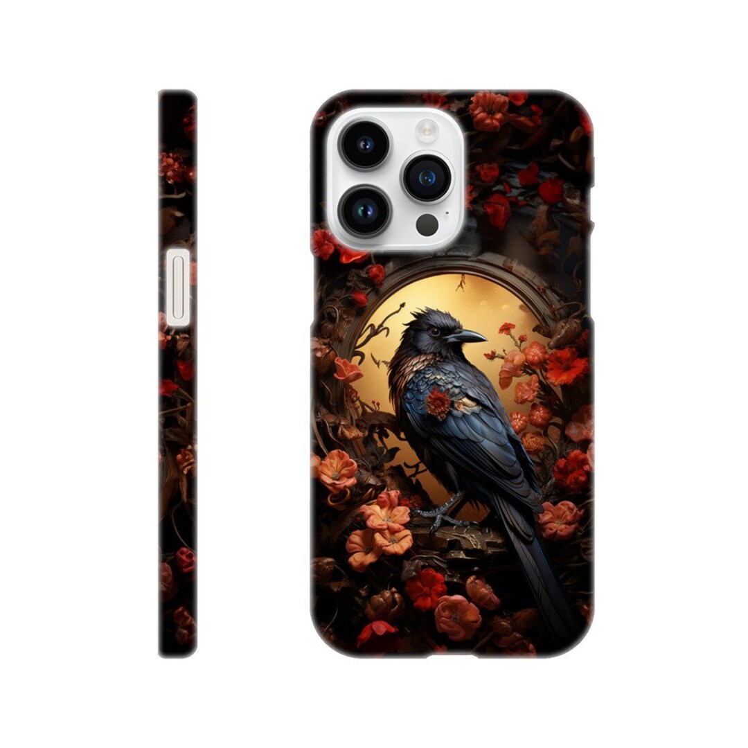 Gothic Floral Crow Phone Case Mobile Phone Case Cell Phone Case Samsung ...