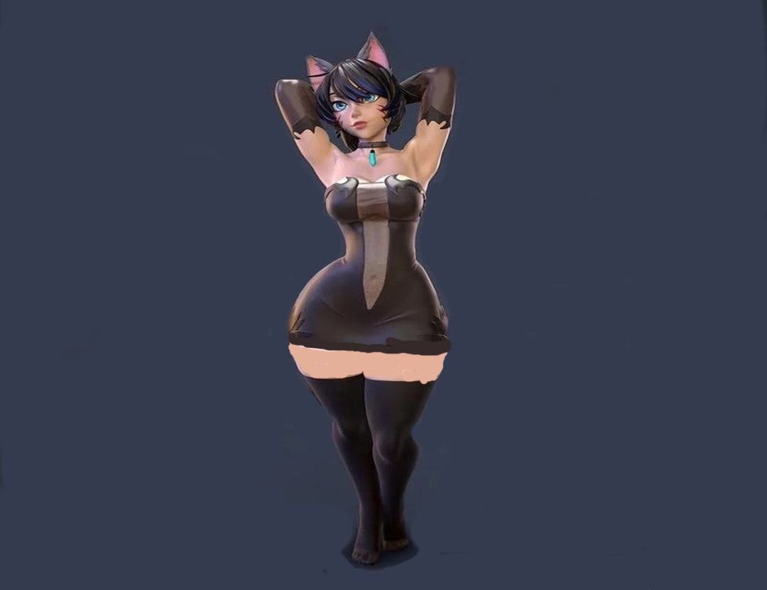 Cat Girl Rushzilla 3d Stl File Sexy Stl File 3d Print Etsy