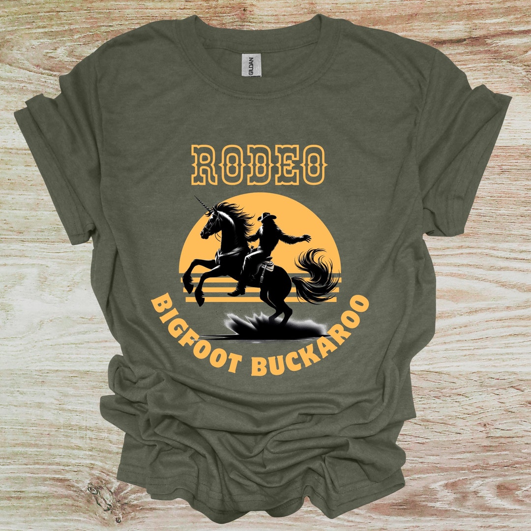 Bigfoot Riding Unicorn Shirt - Rodeo Shirt - Bigfoot Shirt - Unicorn ...