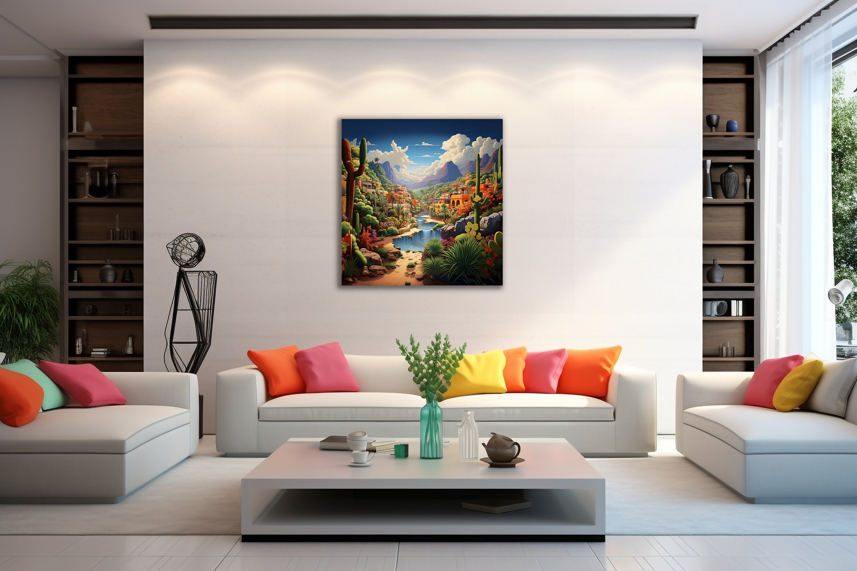 Scenic Splendor: Mexican Village Landscape Canvas Art canvas Art canvas ...