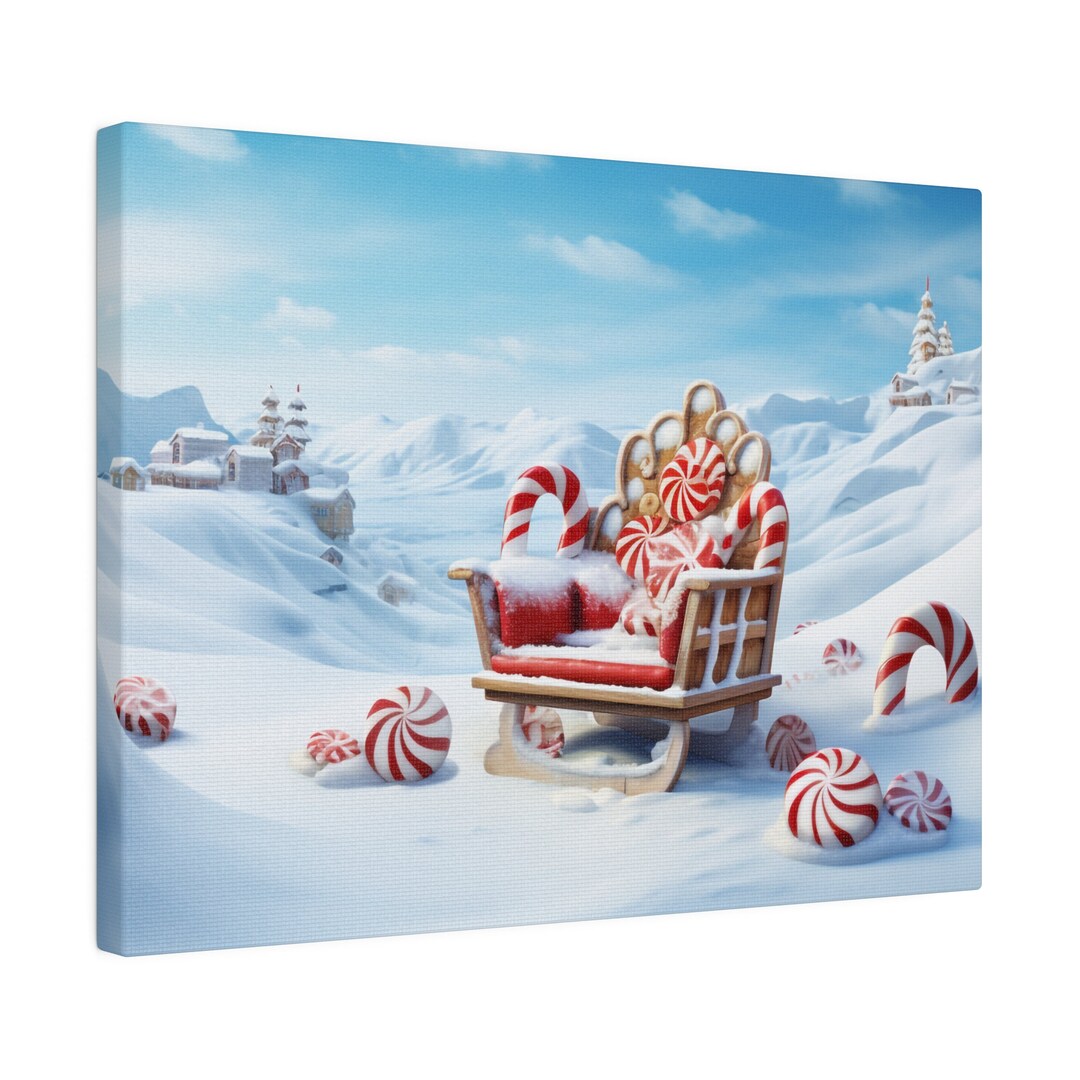 Santa's Throne: Festive Chair for Holiday Magic wall Art canvas Print ...