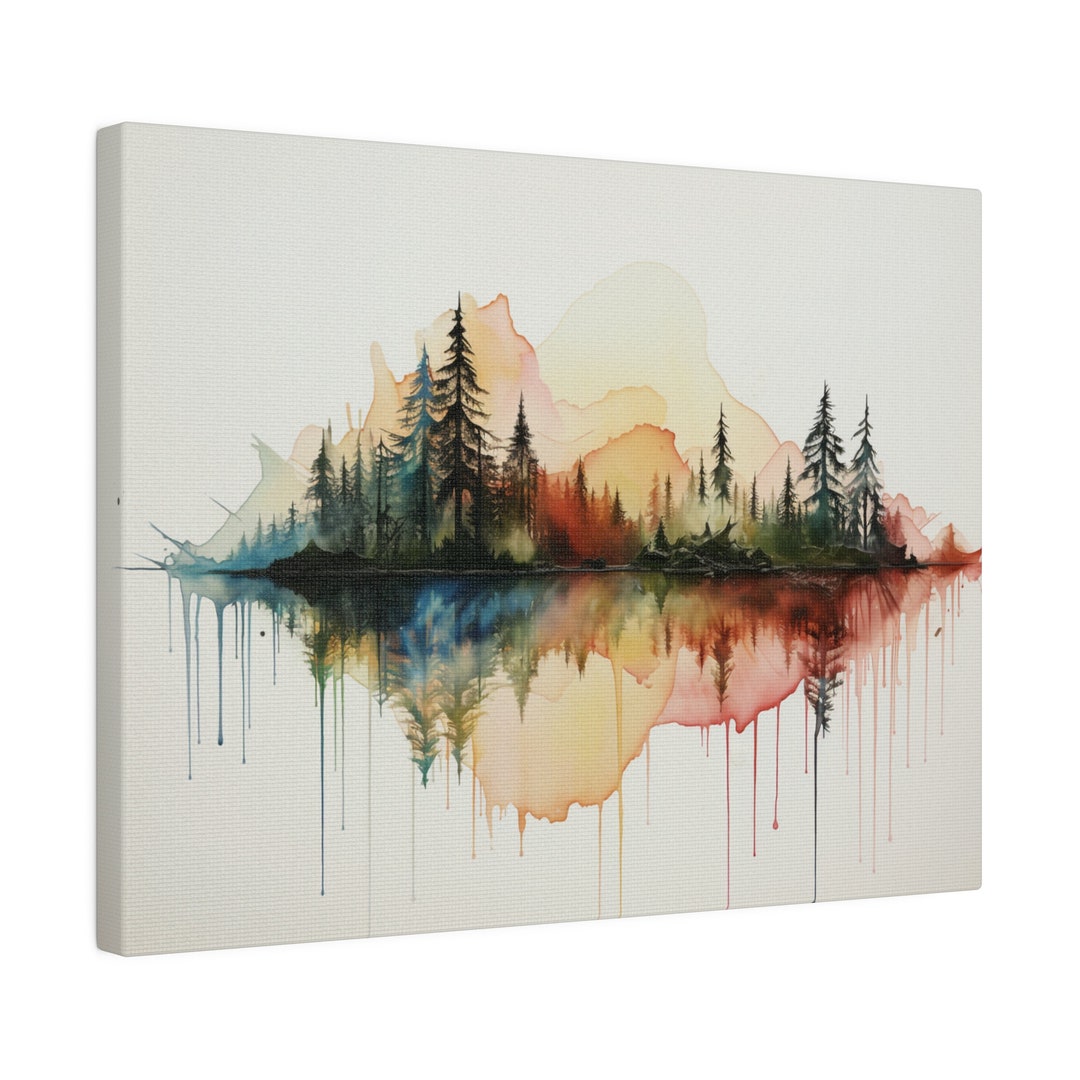 Ephemeral Fusion: Nature in Drip Paint and Double Exposure Wall Art ...