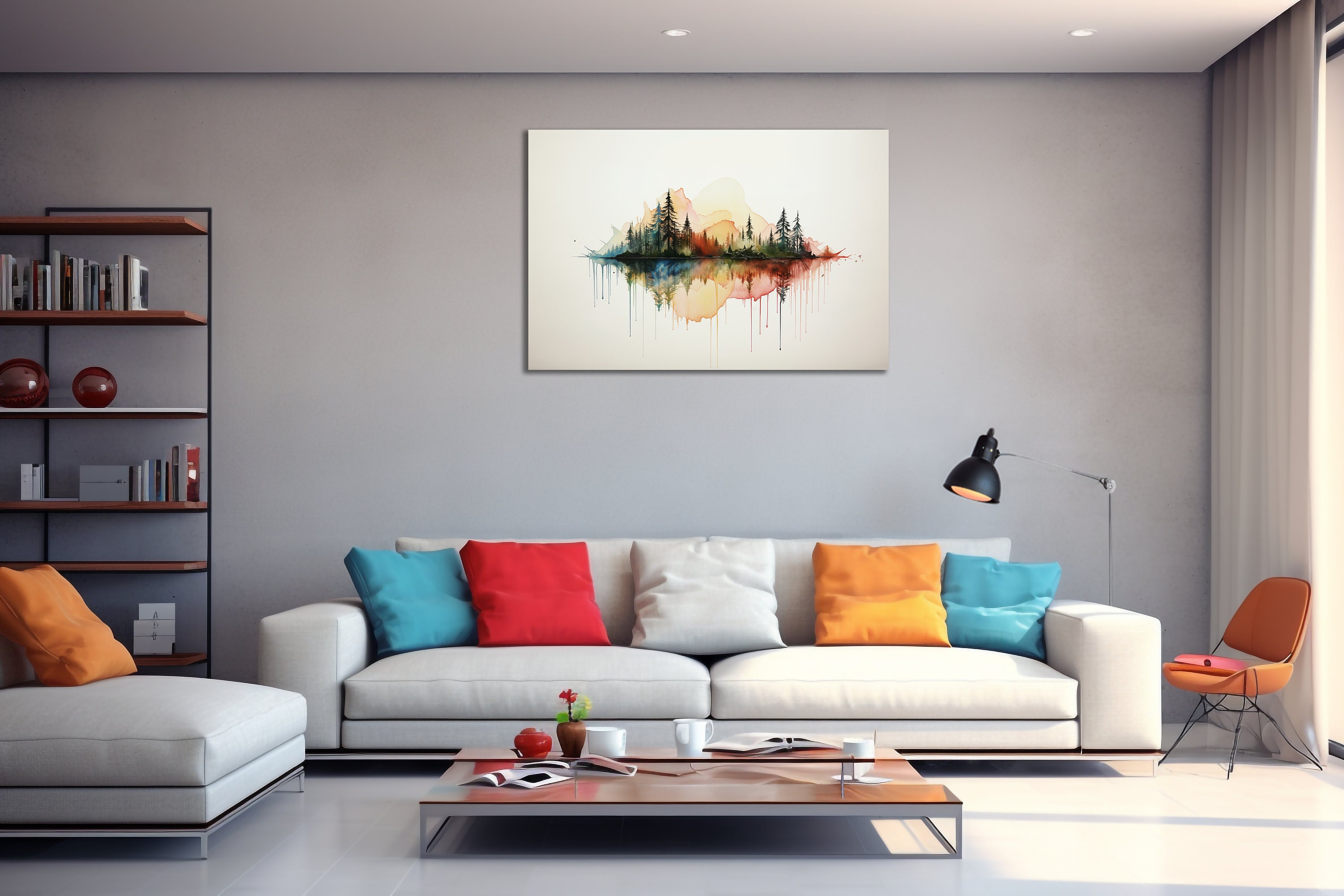 Ephemeral Fusion: Nature in Drip Paint and Double Exposure Wall Art ...