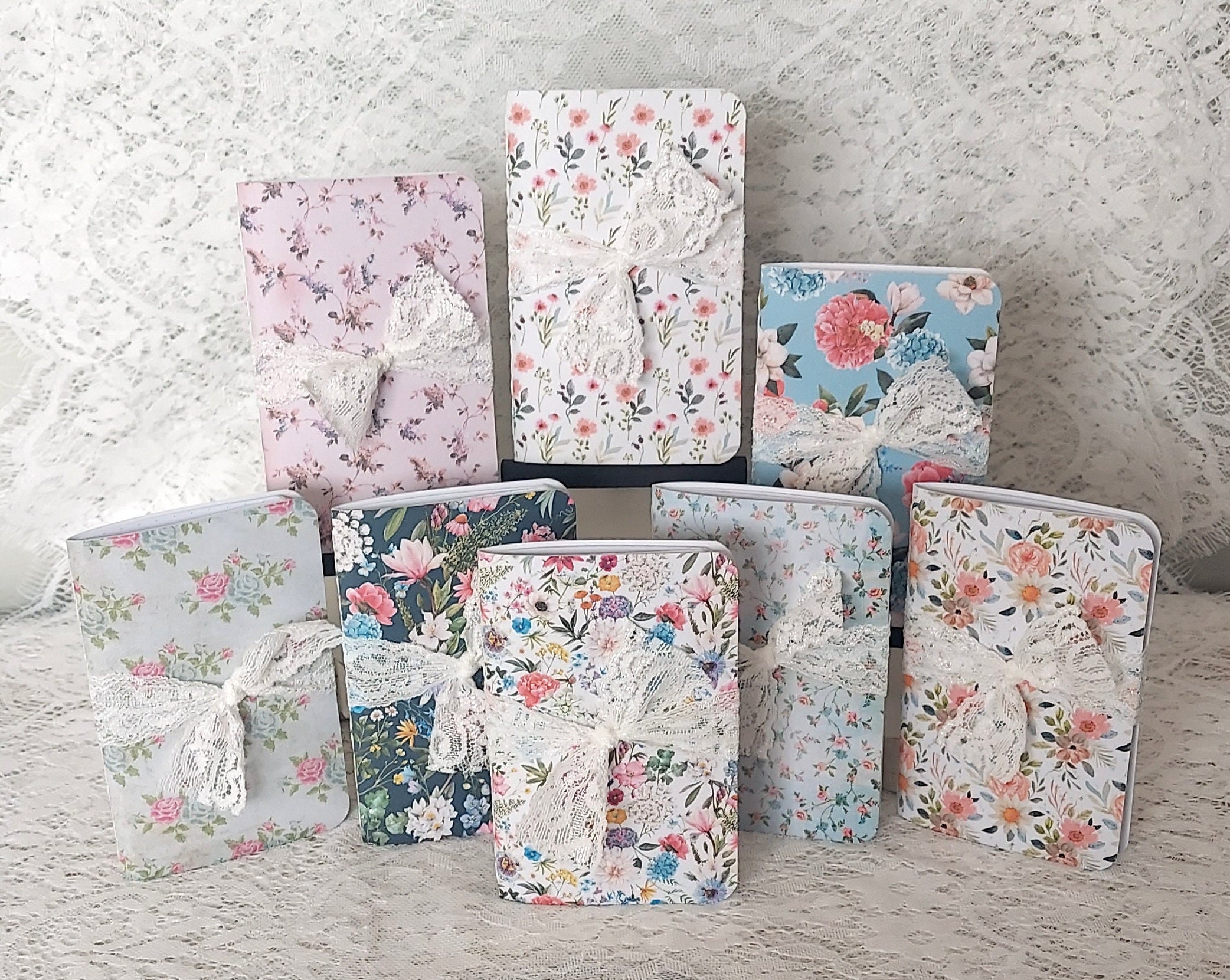 Mini Bullet Journal / Dot Grid Pages / Handmade / Spring Floral / Small ...