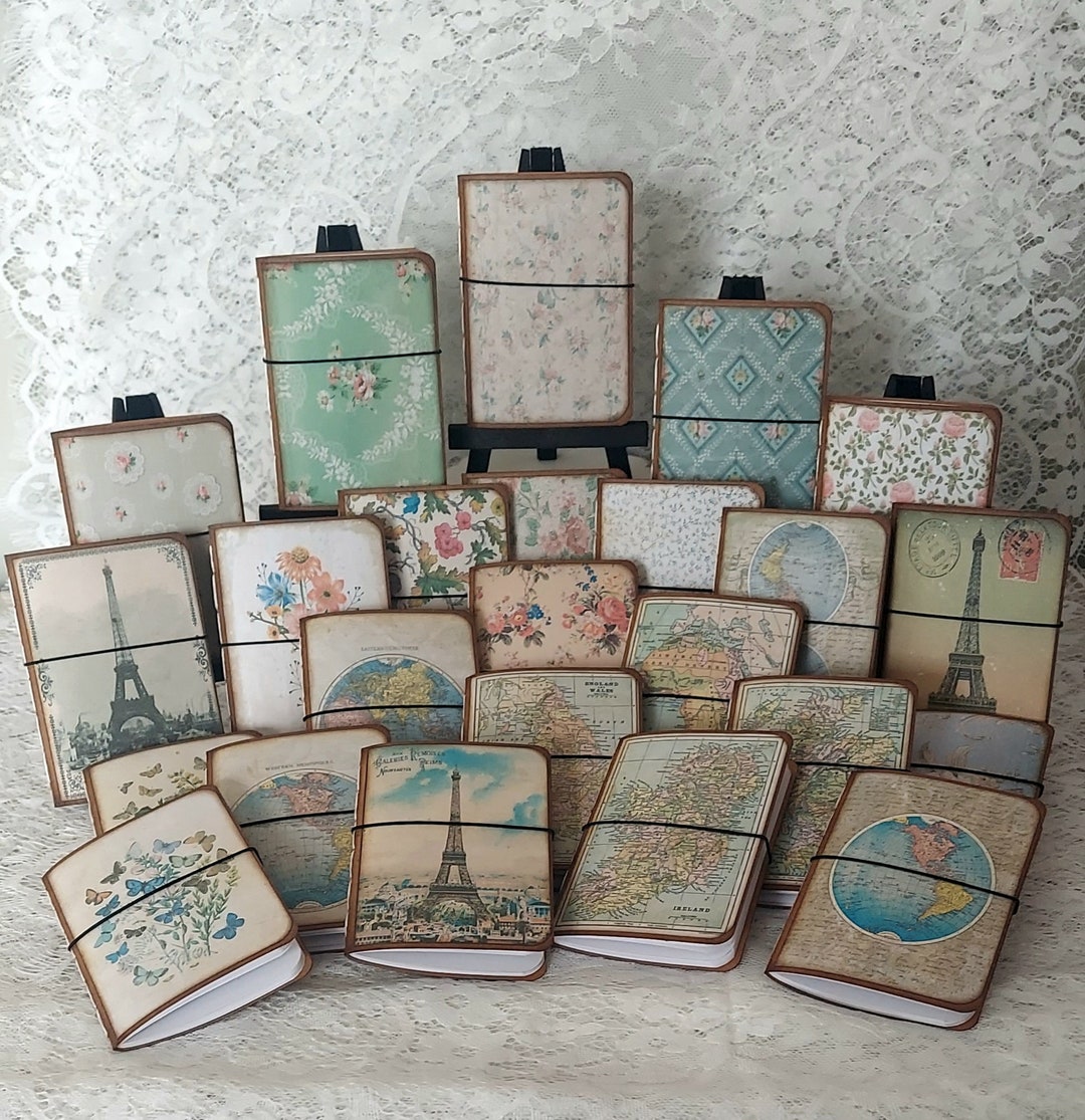 Vintage-inspired Pocket Notebooks /handmade / Small Notebooks / Pocket ...