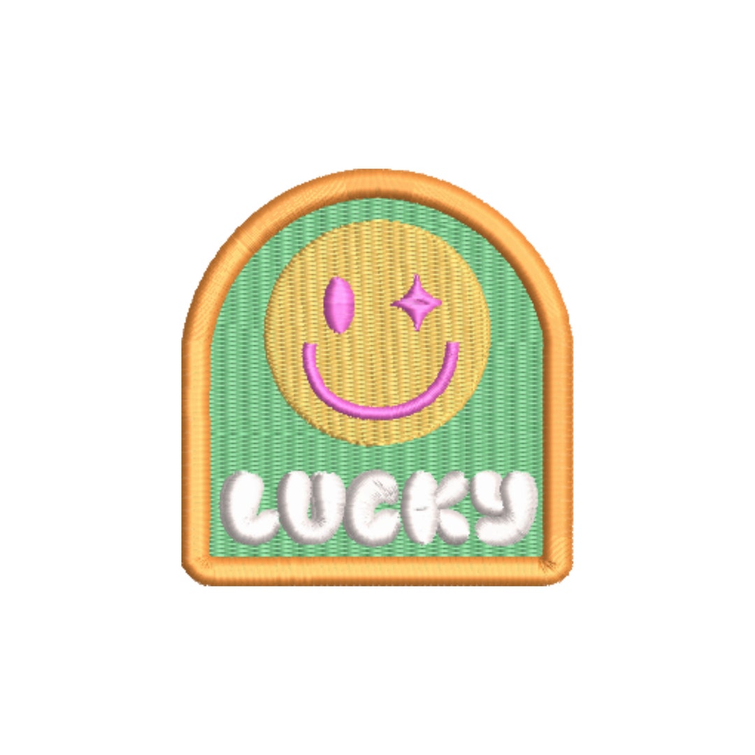 Happy Lucky Emoji Embroidery Badge Patch for Crafting - Etsy