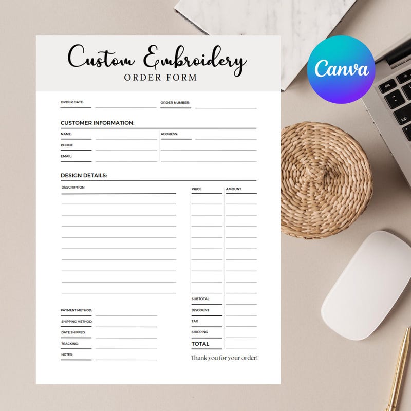 Embroidery Order Form - Etsy
