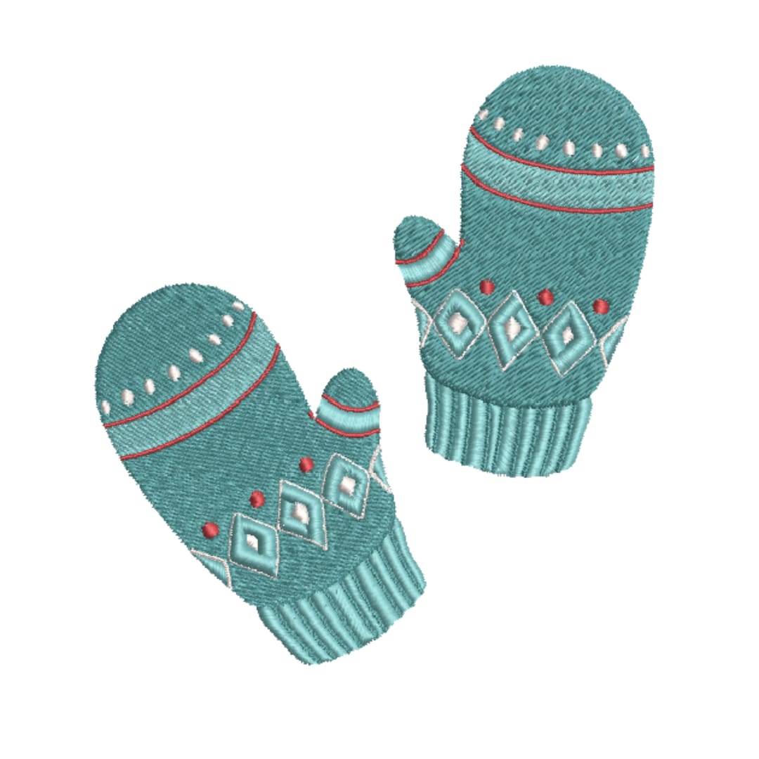 Christmas Winter Mittens Embroidery Design - Etsy