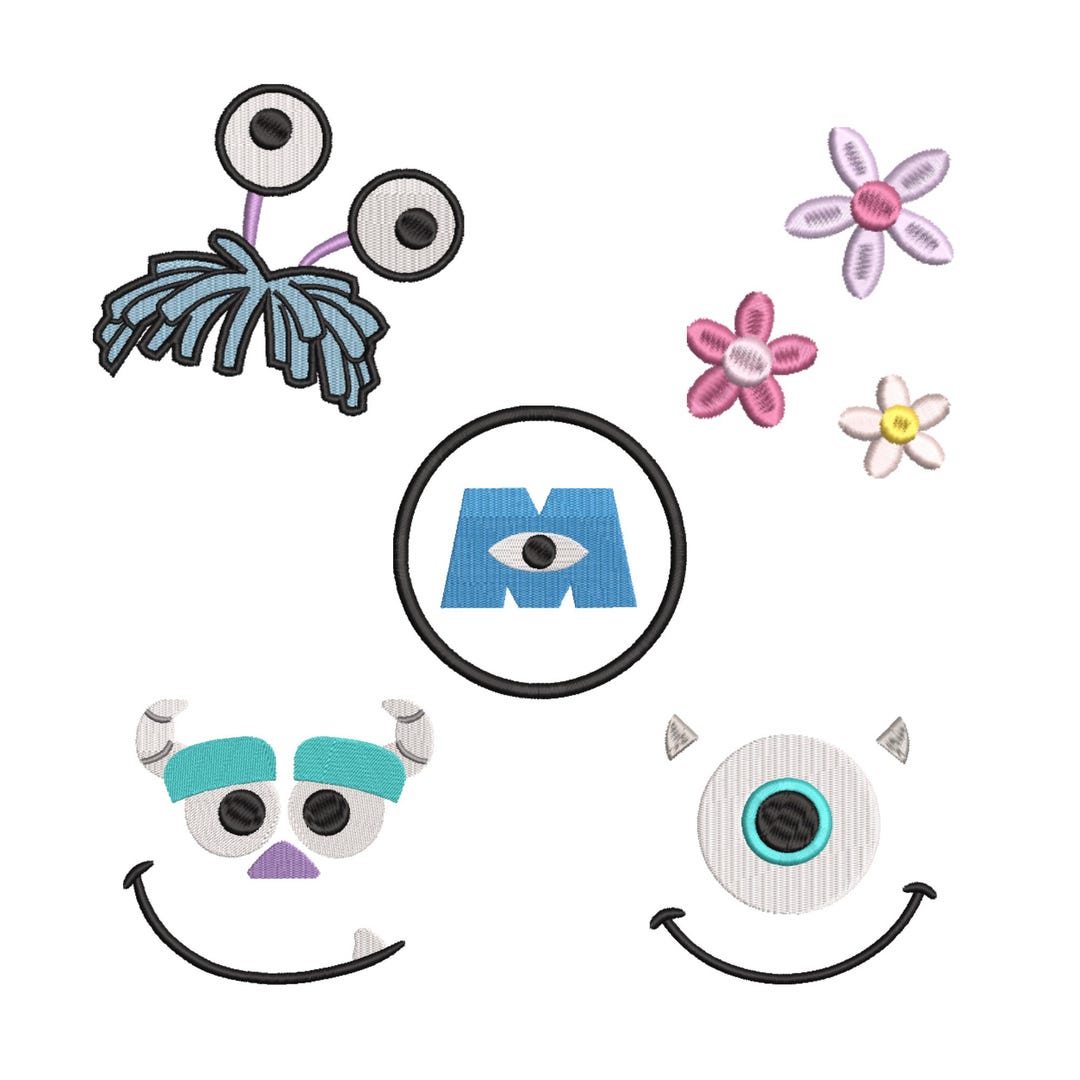 Monsters Sully Boo Mike Embroidery Designs Instant Embroidery Download ...