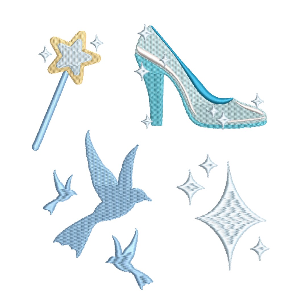 Cinderella Princess Glass Slipper Embroidery Design for Hoodies T ...