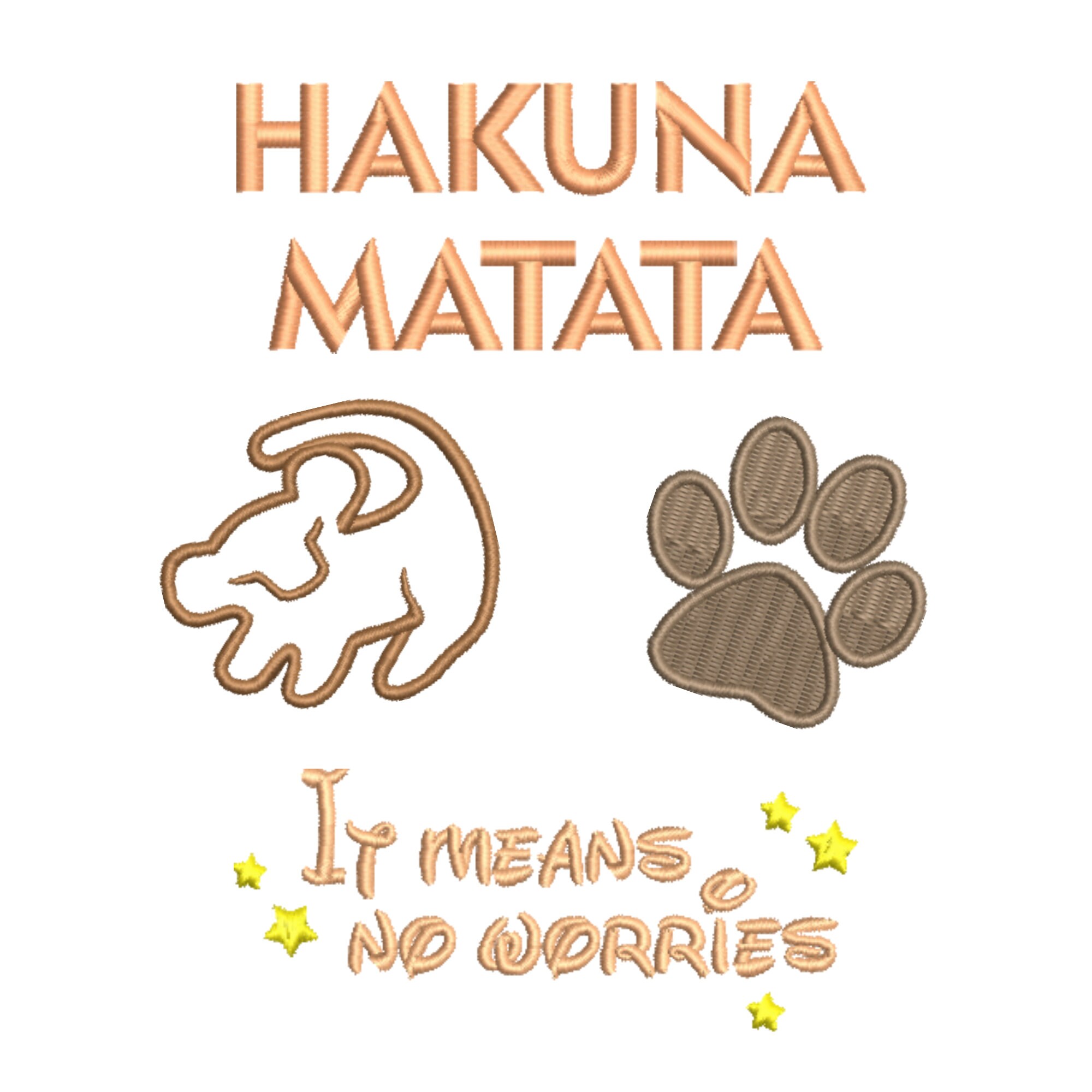 Lion King Embroidery Designs for Hoodies T Shirts Hakuna Matata Simba ...