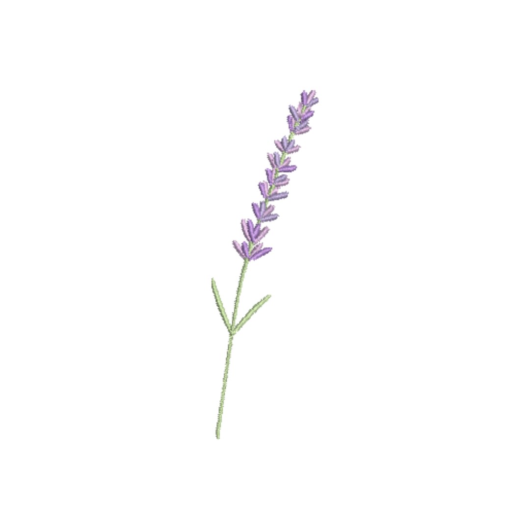 Lavender Stem Embroidery Design for Weddings Spa Cushions Hoodies - Etsy