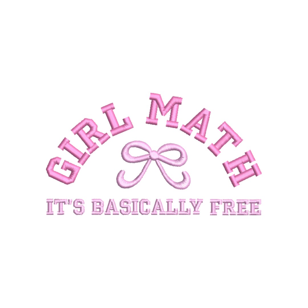 Girl Math It's Basically Free Cute Pastel Pink Bow Ribbon Coquette ...