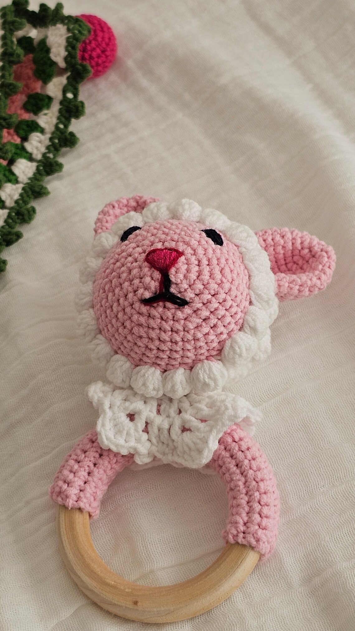 Crochet Lamb Amigurumi Toy Sleeping Companion, Teether, Rattle, Crochet ...