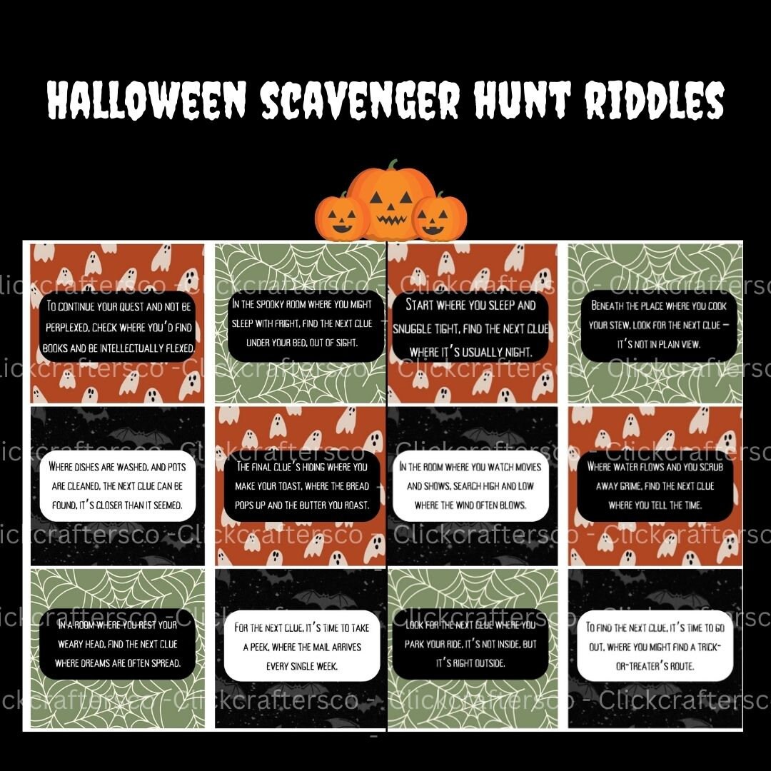 Halloween Scavenger Hunt for Adults, Outdoor Treasure Hunt, Halloween ...