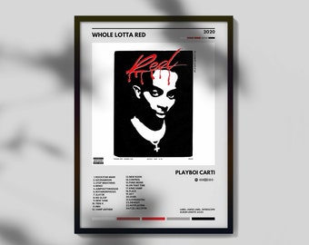 Whole Lotta Red / Playboi Carti / Album Tracklist Poster Print / Minimal / Wall Art / Apartment ...