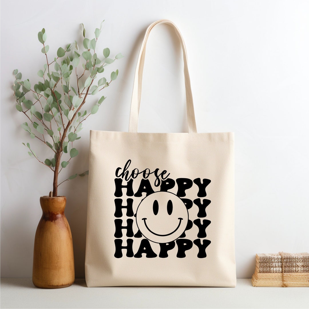 Choose Happy Tote Bag, Mother's Day Tote Bag, Mother Tote Bag, Positive ...