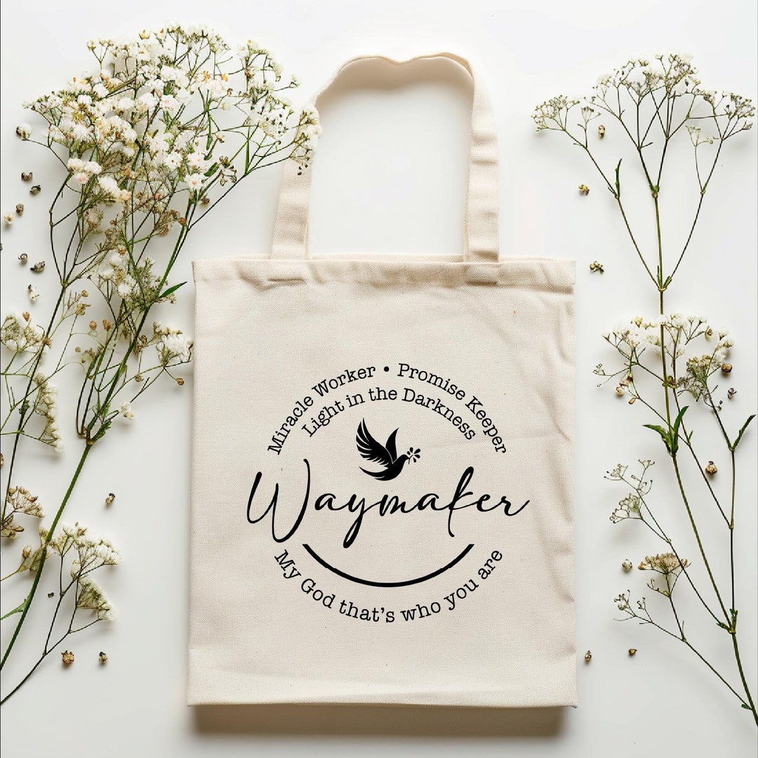 Bible Verse Tote Bag, Waymaker Bible Bag, Christian Tote Bag, Mothers ...