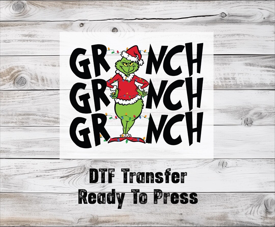 Grinch Christmas DTF Transfer, Retro Christmas DTF Printing, Christmas ...