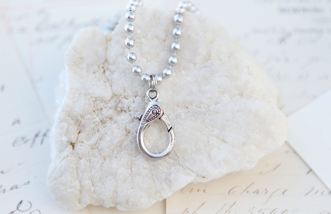 Large Ball Chain Charm Catcher for Charm Necklaces, Charm Clip Necklace ...