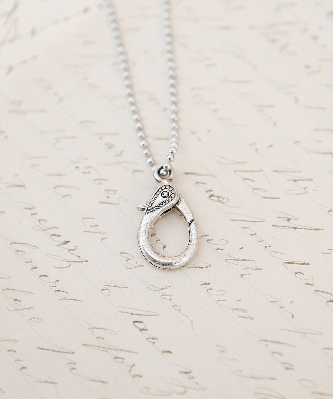 Silver Ball Chain Charm Catcher for Charm Necklaces, Charm Clip ...