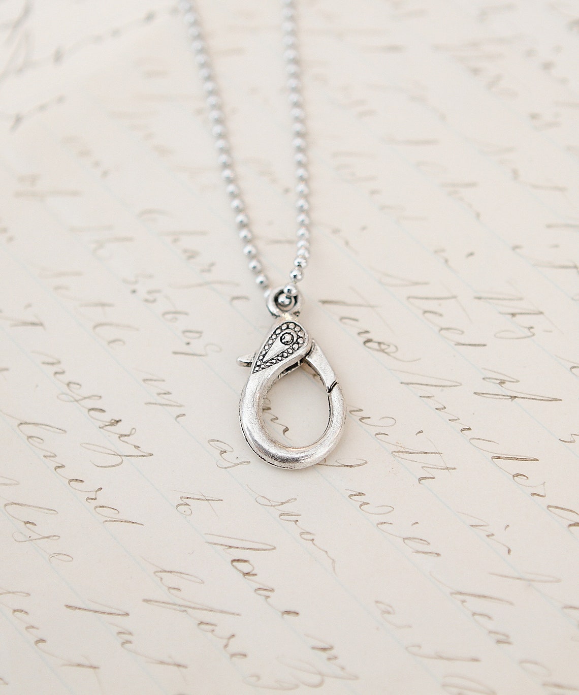 Silver Ball Chain Charm Catcher for Charm Necklaces, Charm Clip ...