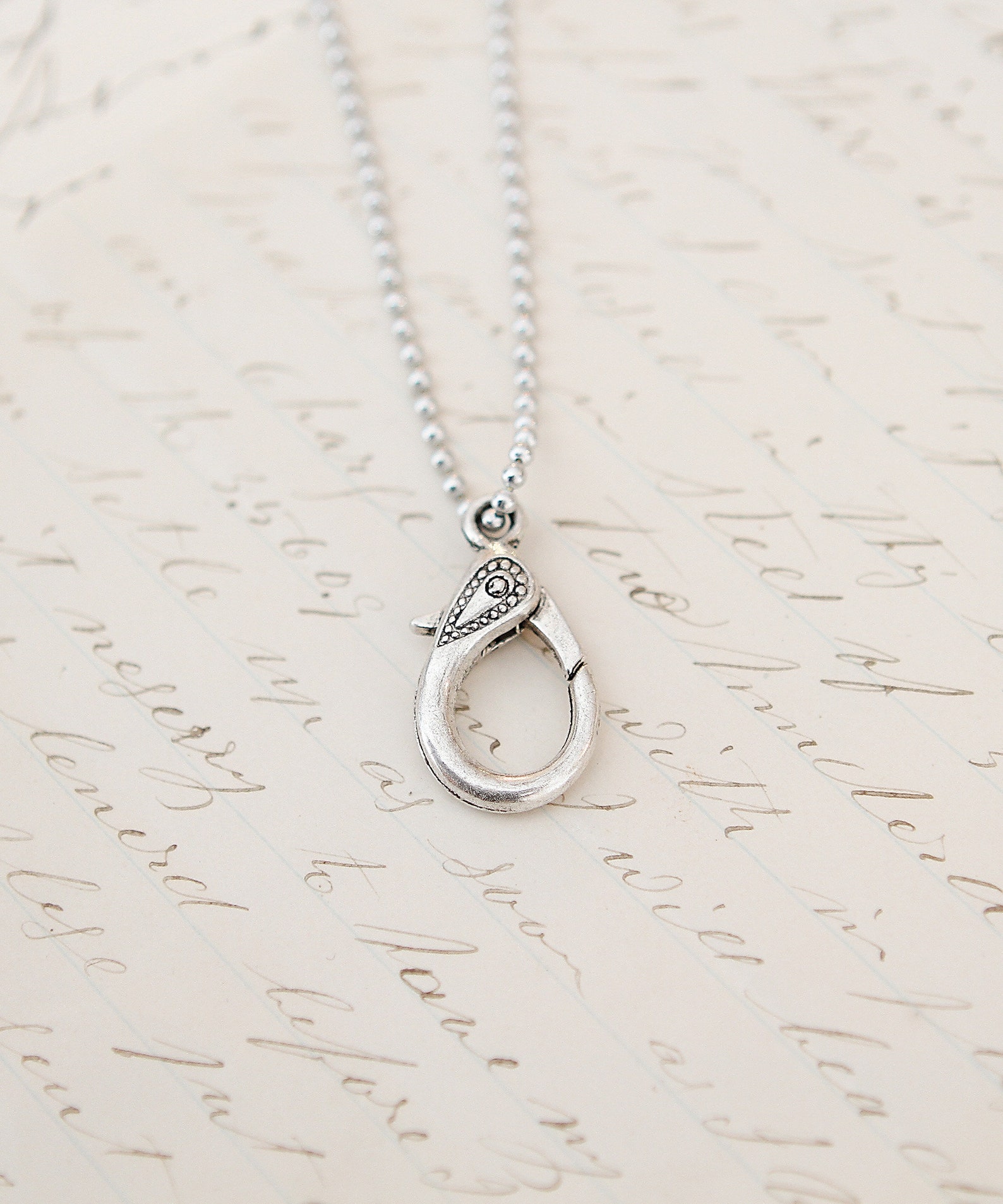 Silver Ball Chain Charm Catcher for Charm Necklaces, Charm Clip ...