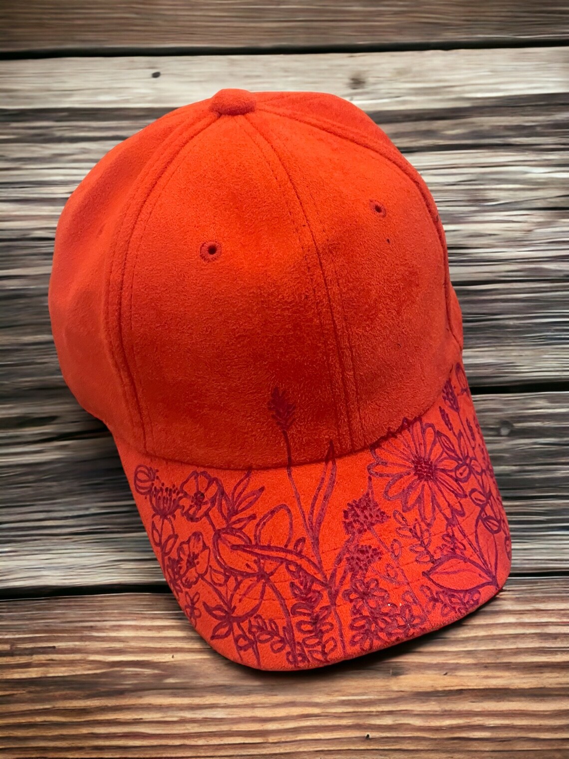 Orange Sueded Burned Baseball Cap - Etsy