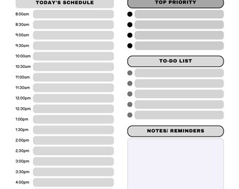Elegant Daily To-do List Planner and Schedule Download, Printable - Etsy