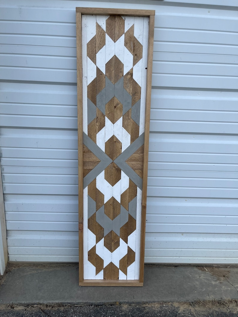 4' X 1' Geometric Wall Wood Art | Ready to Ship | Wood Wall Decor ...