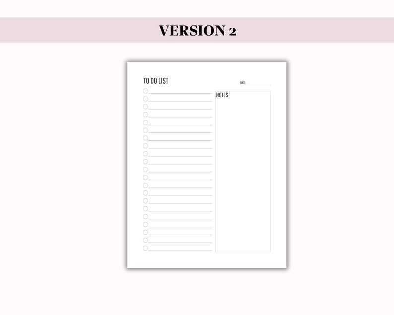 Minimal to Do List Printable to Do List Template - Etsy