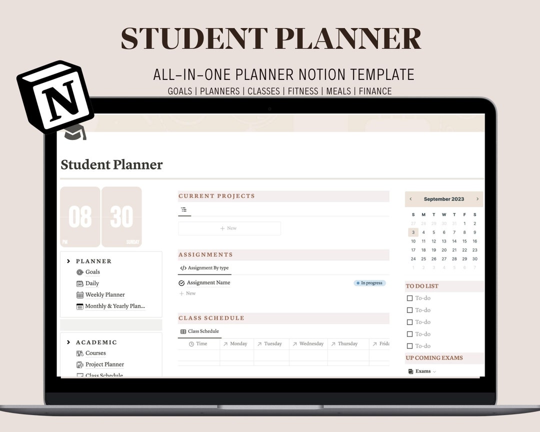 Student Notion Template all in One Notion Planneradhd Notion - Etsy