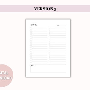 Minimal to Do List Printable to Do List Template - Etsy