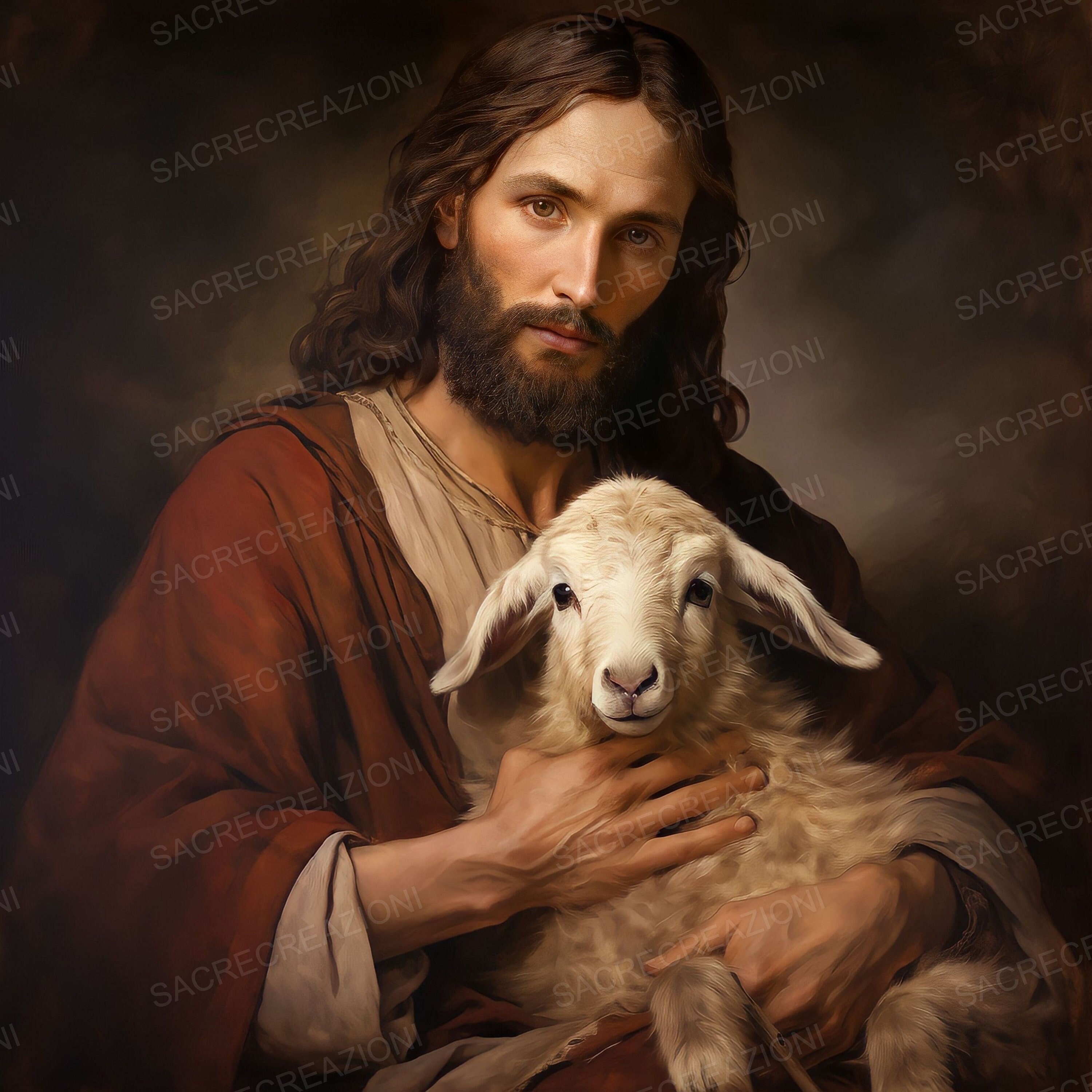 Jesus Christ Lamb of God Jesus Wall Art Religious Art - Etsy