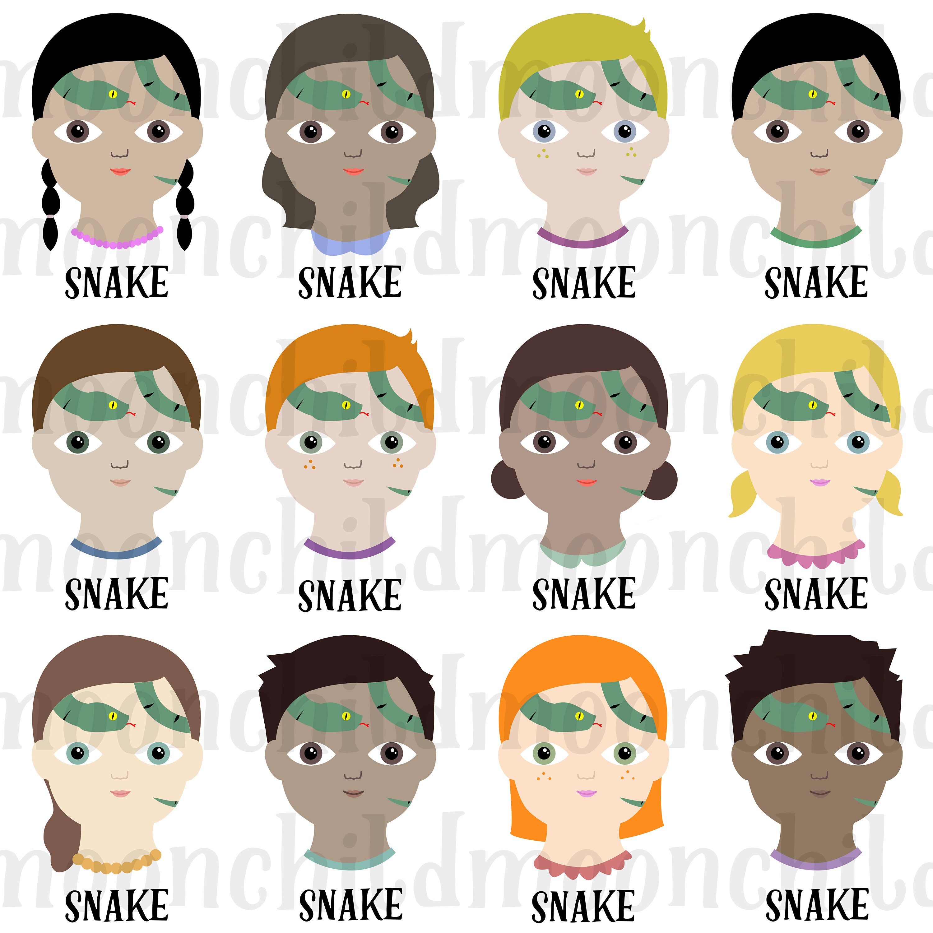 Snake Face Painting Menu Board Image. Printable PDF Image to - Etsy