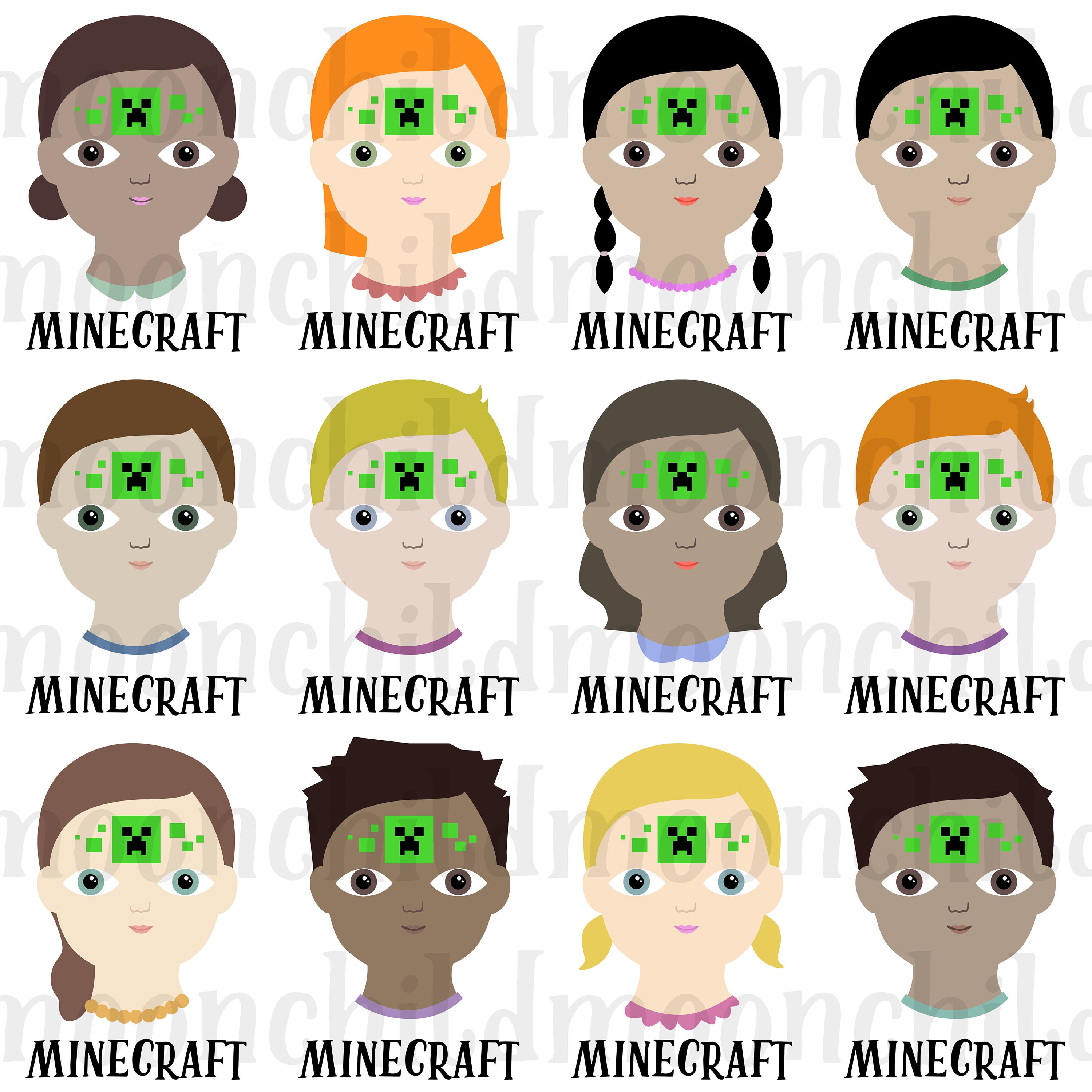 Minecraft Face Painting Menu Board Image. Printable PDF Image to ...
