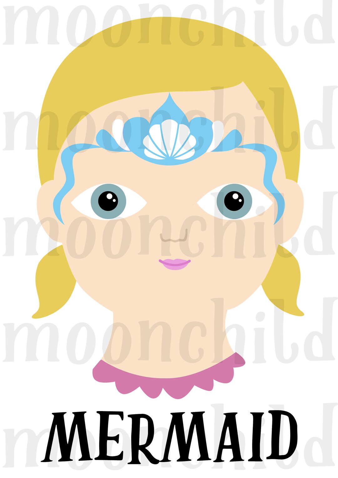 Mermaid Crown Face Painting Menu Board Image. Printable PDF Image to ...