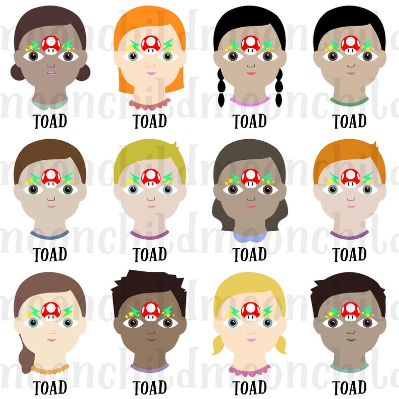 Toad Mario Face Painting Menu Board Image. Printable PDF Image to ...