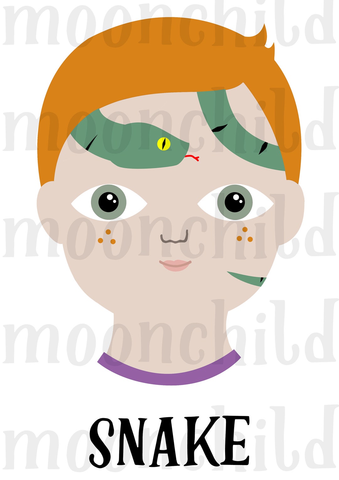 Snake Face Painting Menu Board Image. Printable PDF Image to - Etsy