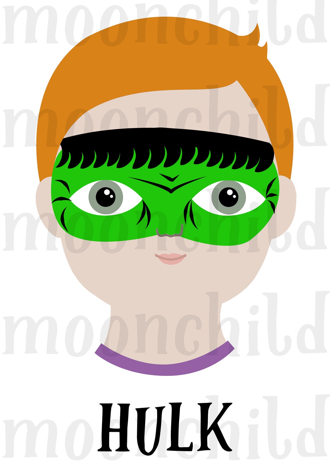 Hulk Face Painting Menu Board Image. Printable PDF Image to Download ...