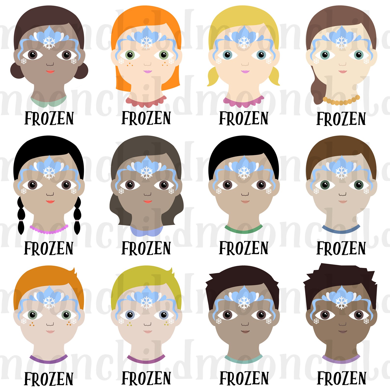 Frozen Face Painting Menu Board Image. Printable PDF Image to Download ...