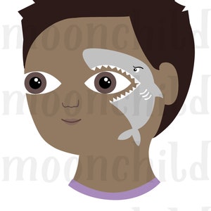 Shark Eye Design Face Painting Menu Board Image. Printable PDF Image to ...