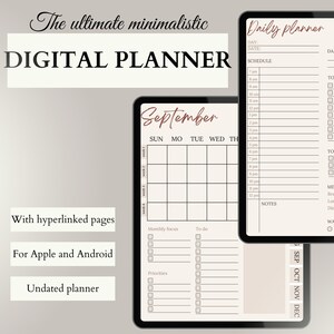 Daily, Weekly and Monthly Digital Planner, Undated Calender for iPad ...